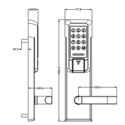 Cina Smart PVD Silver Electronic Door Lock chiave / carta / password aperta Alta sicurezza in vendita