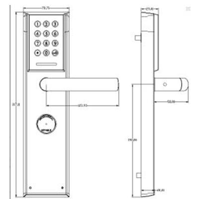 Cina Electroinc Gold Door Lock Sbloccato con password o chiave meccanica in vendita