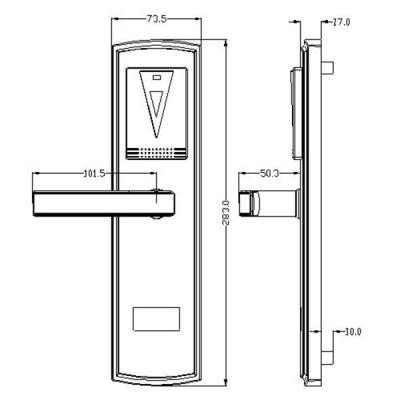 Cina Controllo remoto wireless Serratura elettronica DeHaZ5002-EL-NI 283 * 73,5 mm in vendita