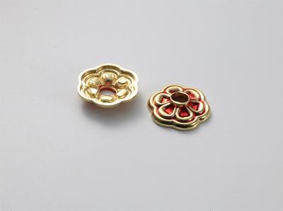 Cina Vernice dorata + rossa Arredamento tira a manico di cassetto tira a manico Lacca forma di fiore in vendita