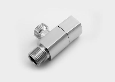 China Special Shaped Double Head Sink Faucets Angle Valve Simply / Plate Chrome for sale