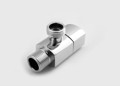 China Special Shaped Double Head Sink Faucets Angle Valve Simply / Plate Chrome for sale
