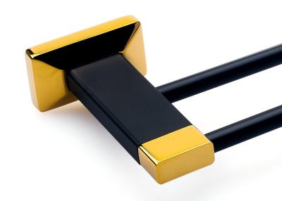 Cina Accessoio per bagno in ottone massello doppio bar di asciugamani per bagno con rivestimento in oro in vendita