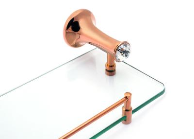 Cina Legatura di zinco e cristallo accessori da bagno mono vetro ripiano piastra oro rosa in vendita