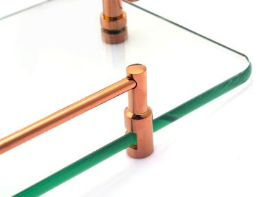 Cina Legatura di zinco e cristallo accessori da bagno mono vetro ripiano piastra oro rosa in vendita