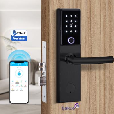 China WiFi Connected Smart Door Lock for Entrance Door Featuring APP Code Card Bluetooth Fingerprint and Mechanical Key Control Methods for sale