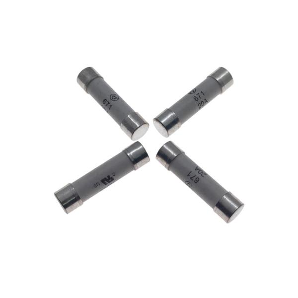 Lien de fusible de Tube en céramique à soufflage lent de cartouche de 6x25mm 20A 75V avec le capuchon plaqué argent de cuivre