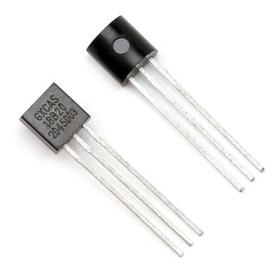 중국 3 핀 온도 센서 DS18B20 프로그래밍 해상도 1- 와이어 디지털 온도 측정기 GXCAS18B20 9-12비트 TO-92 판매용