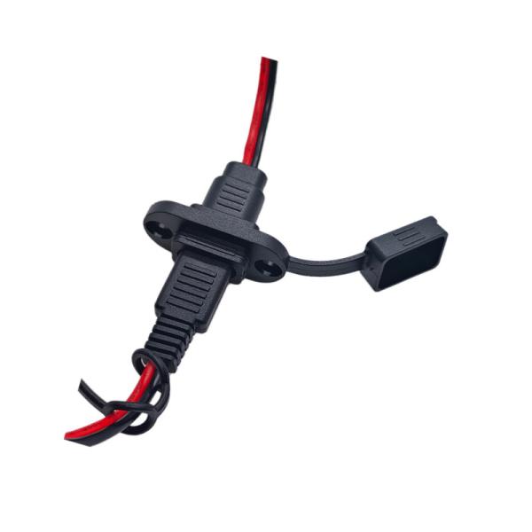 E-Bike Electric Scooter Solar Battery Charger Extension Quick Connect SAE Cable Power Connector Socket With Dust Cap