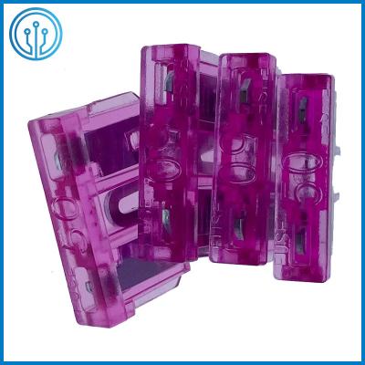 China 50A 32V PC Housing Car Blade Fuses Zinc Alloy Core With Overcurrent Protection for sale