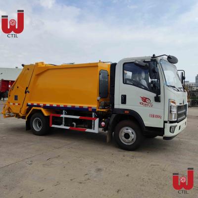 China Feuergebühren-Lasts-LKW 3.5T der Rückseiten-6CBM lehnen Verdichtungsgerät-Fahrzeug ab zu verkaufen