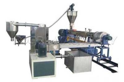 China PP PE PET Water Cooling Strands Pelletizing Granules Plastic Extruder Production Line for sale