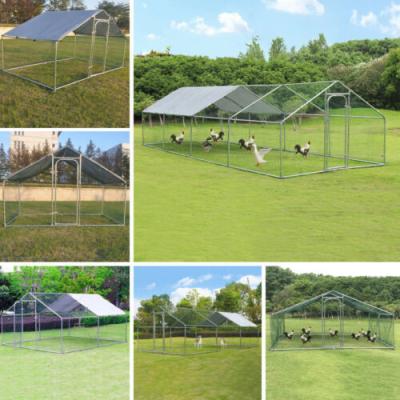 China 3x6x2m Chicken Run Kennel Large Metal Chicken Coop Run Walk In Cage For Poultry Rabbit Duck Goose Hen Dog House  for sale