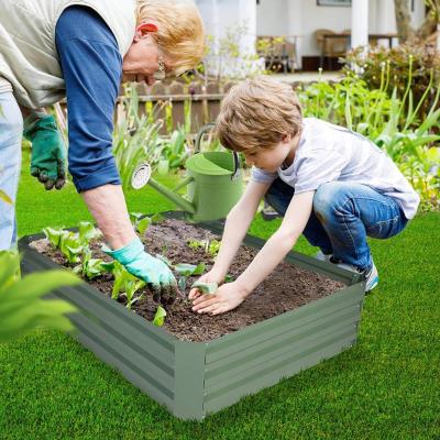 China 60x60x30cm galvanisierten Stahlangehobenes Gartenrostschutzbett mit unterschiedlicher Farbe zu verkaufen