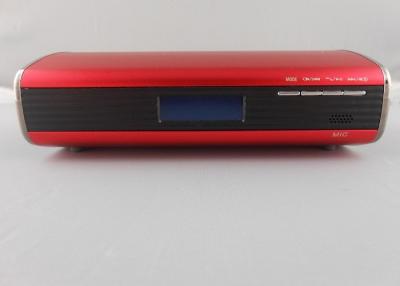 China Red small wireless bluetooth speakers for cell phones with FM Radio , Remote Controller , Clock for sale