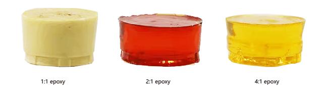 Complete hardening effect of epoxy grouting material samples
