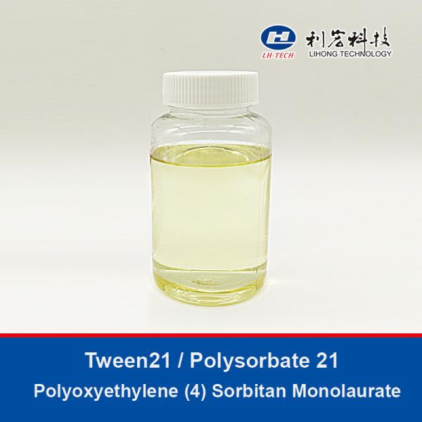 Quality C26H50O10 Tween 21 Polysorbate 21 Polyoxyethylene 4 Sorbitan Monolaurate Fatty Acid Esters for sale