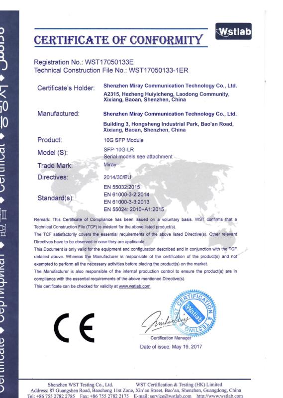 CE - Shenzhen Miray Communication Technology Co., Ltd.