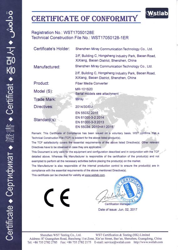 CE - Shenzhen Miray Communication Technology Co., Ltd.