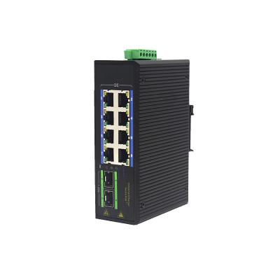 China 8 RJ45 trägt Unmanaged industriellen vollen Gigabit Ethernet-Schalter 2 SFP-Hafen zu verkaufen
