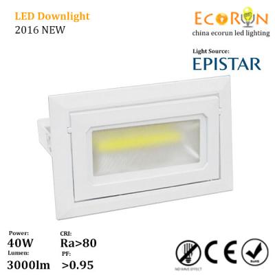 China el downlight rectangular de la mazorca epistar interior de ac85-265v 30w 40w ahuecó con saa de los rohs del ce en venta
