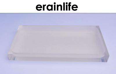China Polyresin Hotel Guest Room Accessories Transparent Bath Towel Serving Tray for sale