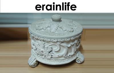 Cina Stampa elegante decorativa bianca del modello di fiore del contenitore di gioielli della resina in vendita