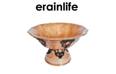 Cina Oro elegante del vassoio della frutta di Polyresin della decorazione domestica che dipinge amichevole eco- in vendita