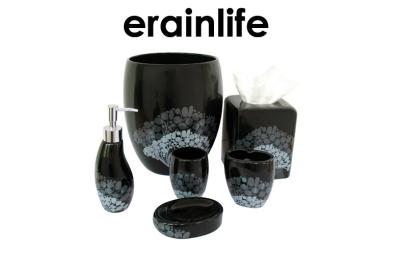Cina Gli accessori ceramici del bagno della decalcomania popolare hanno messo il canestro residuo del gres nero in vendita