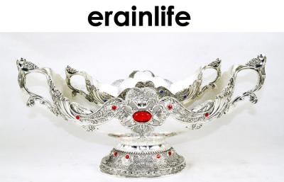 Cina Ciotole decorative della frutta del metallo della casa moderna del vassoio con la maniglia due in vendita
