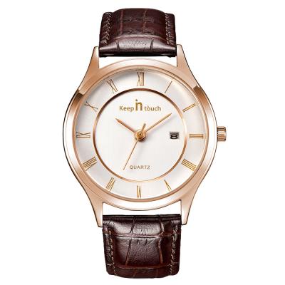 China Hot Sale Luxury Men's Watch OEM custom logo Leather Chronograph Watches for sale