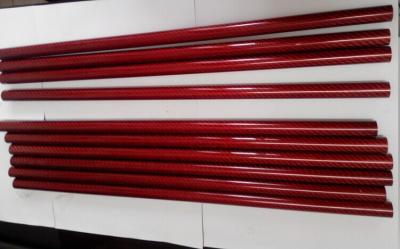 China red  color 12mm colorful carbon fiber tubes  with good looking appearance for sale