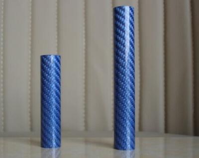 China high glossy blue carbon fibre tube 30mm for sale en venta