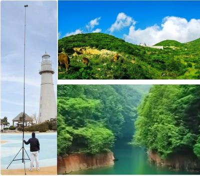 China XN 10m 14m  15m  40ft 45 ft 50ft high stiff carbon fiber telescopic   Aerial survey camera  mast pole for sale