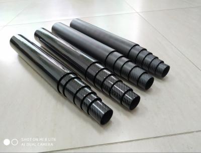 China Glossy and Matte foldable  Collapsible Scalable carbon fiber  tubing rod for sale