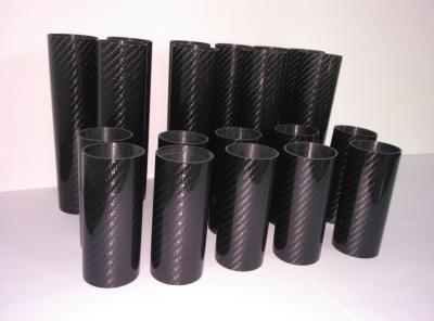 China Carbon fiber cylinder tube composite tube made by carbon fiber fabric inside bright like a mirror for sale