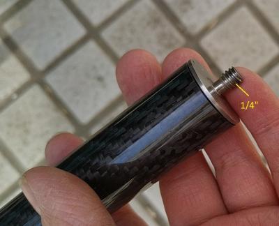 China carbon fiber tube/sticks with 1/4 inch-20 UNC thread  for camera/photography extension sticks for sale