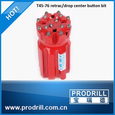 China T45 76mm 14 buttons threaded button bit for sale