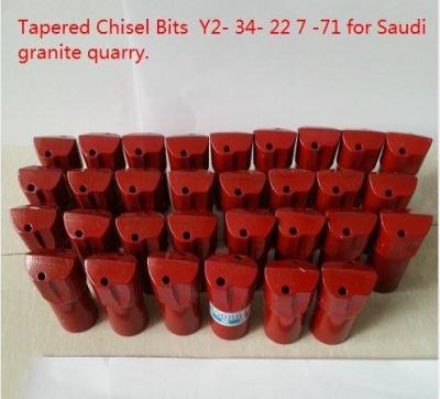 China Tapered Chisel Bit (Y2-34-22 7-71) for saudi granite quarry for sale