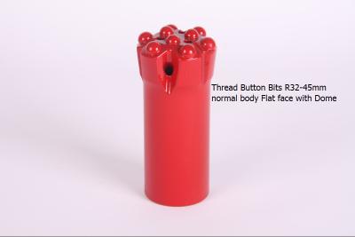 China Thread Button Bits R32-45mm normal body Flat face with Dome for sale
