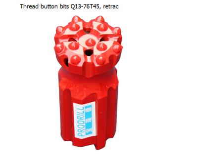 China Thread button bits Q13-76T45,retrac for sale