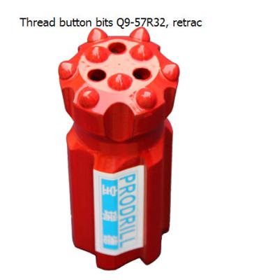 China Q9-57 R32 retrac Thread Button Bits from Prodrill for sale