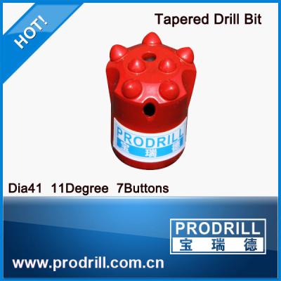 China Dia 41mm 11 Degree 7 buttons Tapered button drill bit for sale