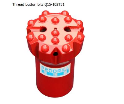 China Q15-102 T51 Thread Button Bits with good quality for sale