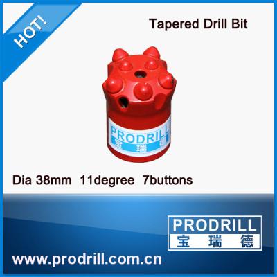 China Dia. 38mm 11 Degree 7 Buttons Taper Button Drill Bit for sale