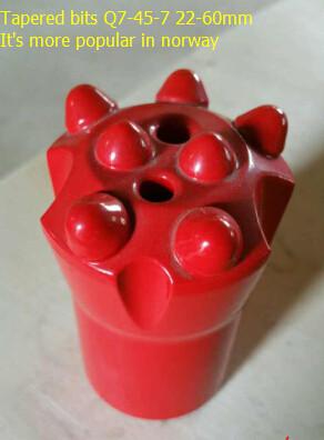 China Q7-45-7 22-60mm Tapered button drill bit for norway for sale