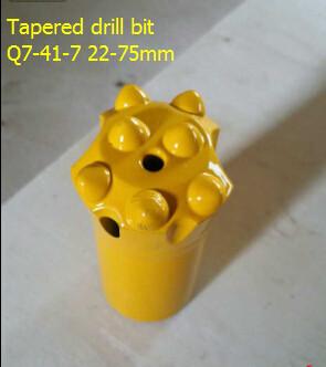 China Q7-41-7 22-75mm tapered button drill bit for sale