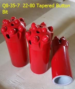 China Q8-35-7  22-80 Tapered Button Bit  for quarrying for sale