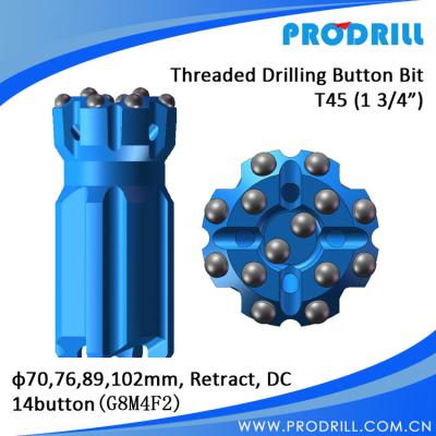 Китай T45-70, 76, 89, бит кнопки резьбы 102mm, retrac, DC, 14buttons продается