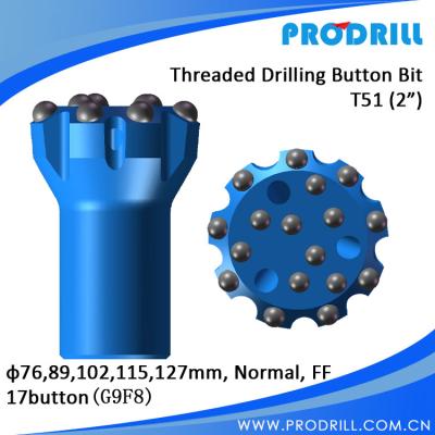 Китай T51-70, 76, 89, 102, 115, бит кнопки резьбы 127mm, FF, 17buttons продается